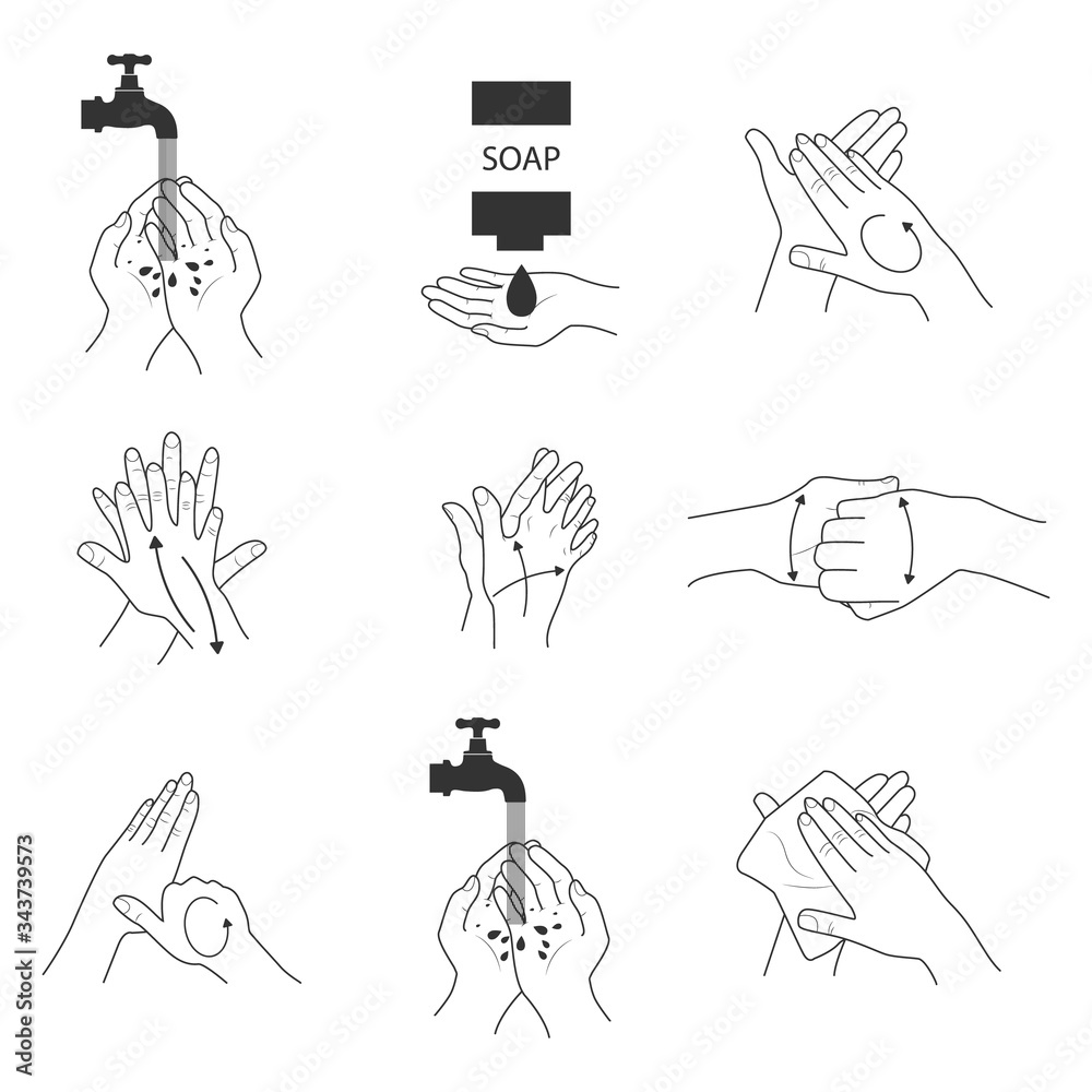 Health care educational infographics. How to wash your hands correctly ...