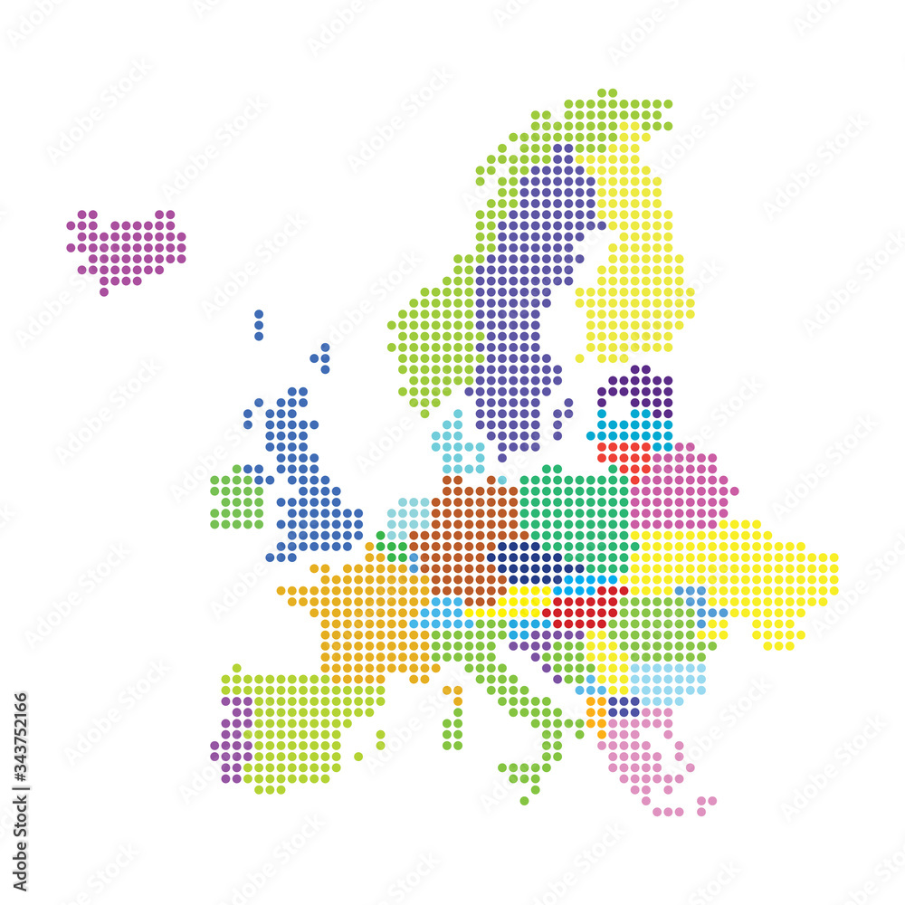 Europe map made from halftone dot pattern Stock Vector | Adobe Stock