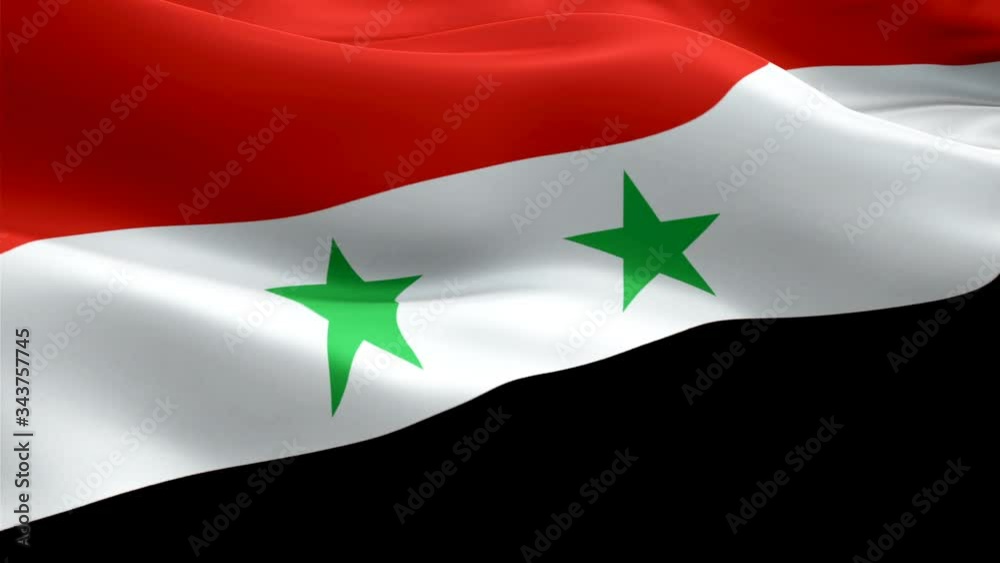Syrian flag Closeup 1080p Full HD 1920X1080 footage video waving in ...