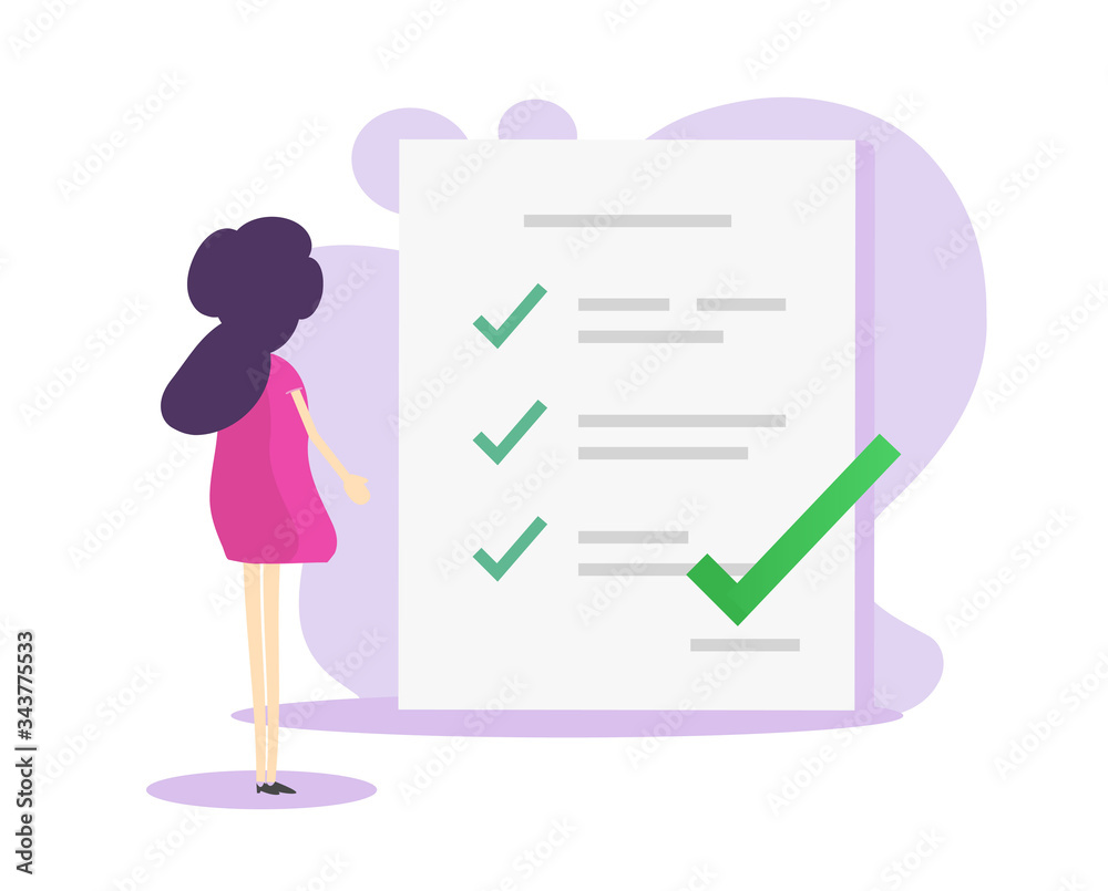 Exam results survey form document vector or test quiz checklist success ...