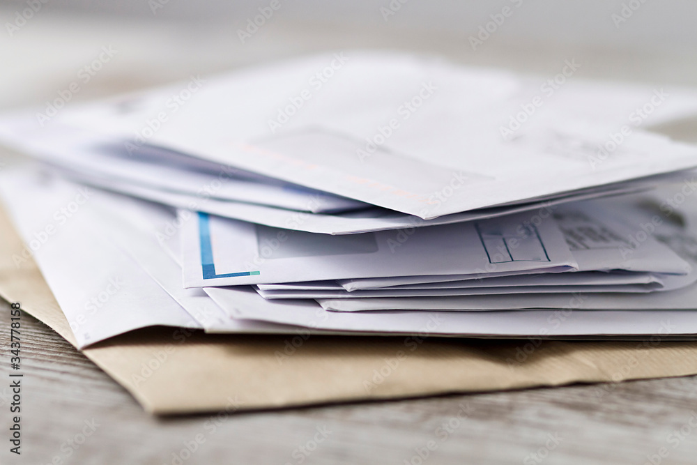A stack of professional or invoice letters Stock Photo | Adobe Stock