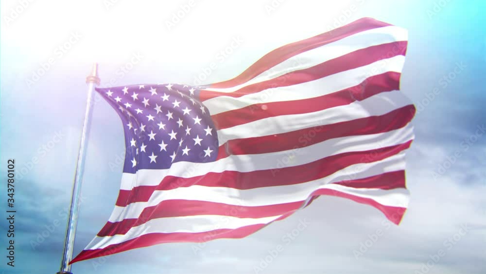 4K flag for the USA, united states of America flag in 4K loop, waving ...
