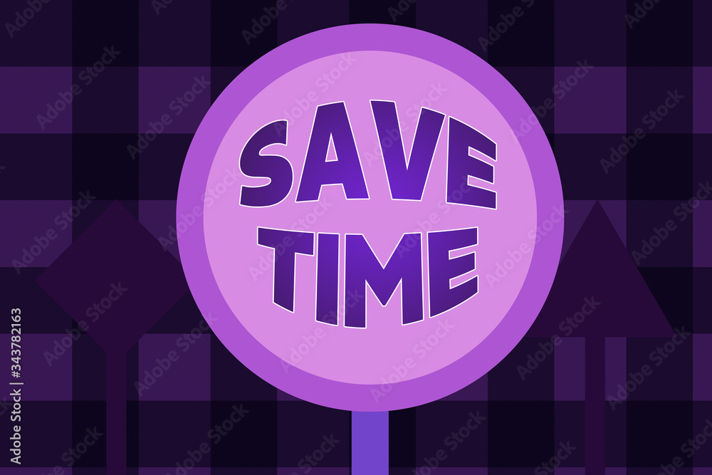 Writing note showing Save Time. Business concept for to do something ...