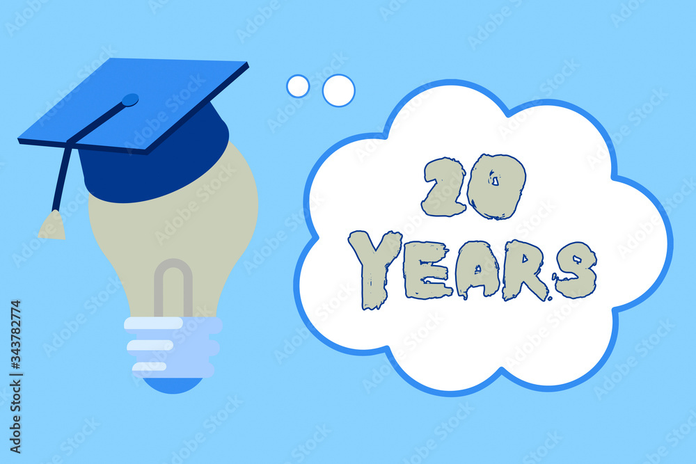 Word writing text 20 Years. Business photo showcasing Remembering or ...