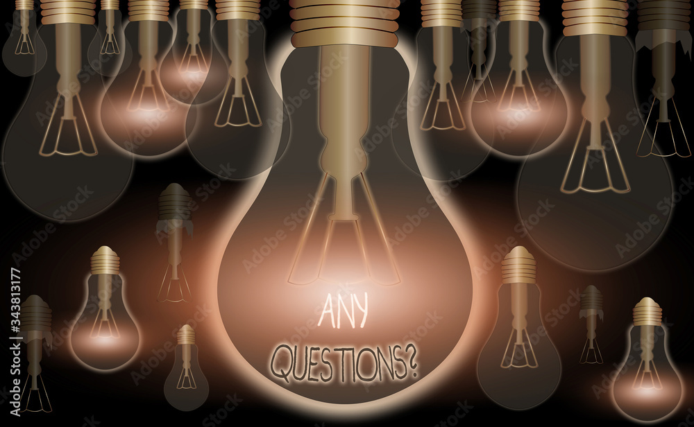 Writing note showing Any Questions Question. Business concept for ...