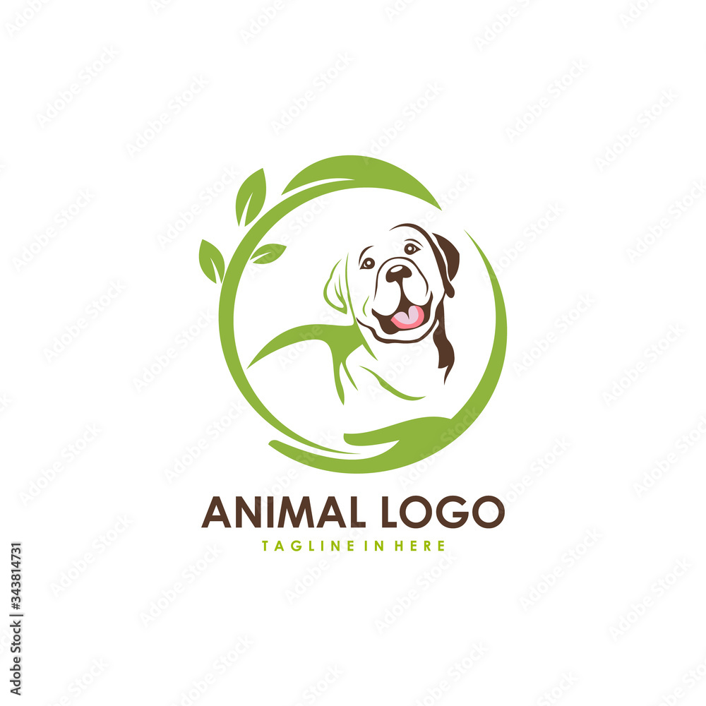 Nature dog logo design Stock Vector | Adobe Stock