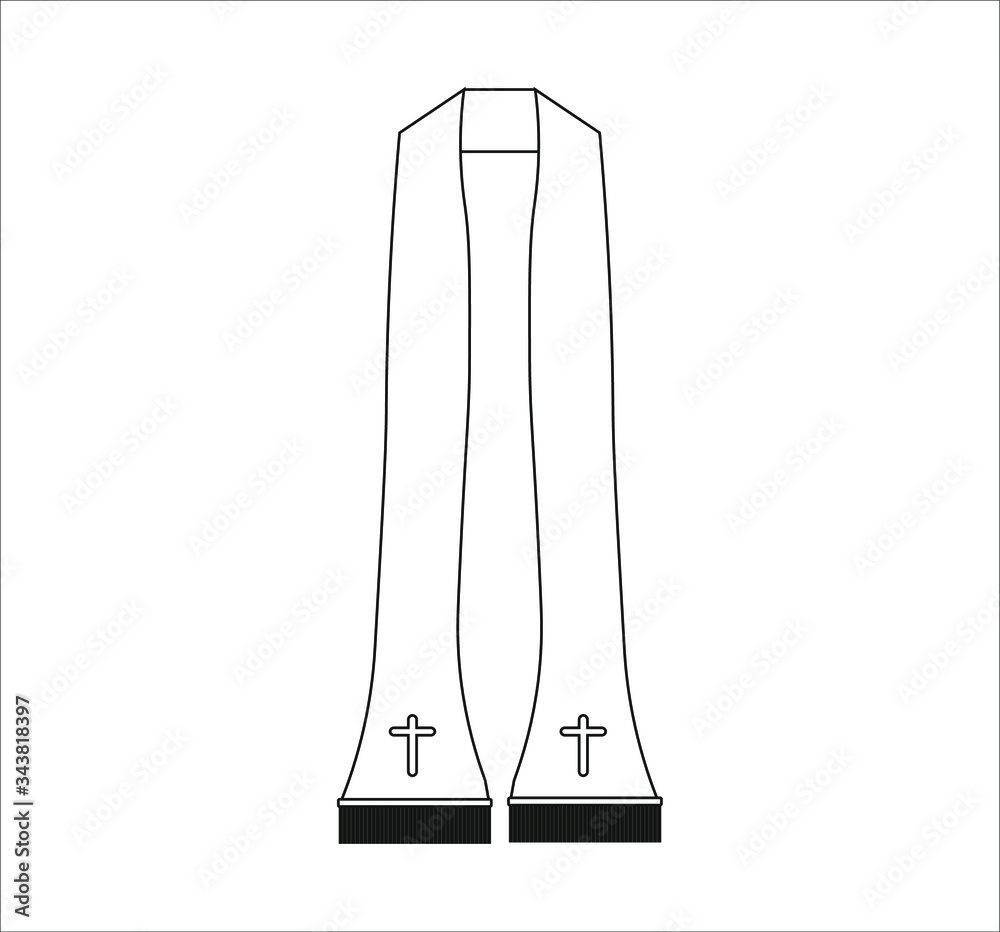 stole of priest of catholic church. Vector illustration for web and ...