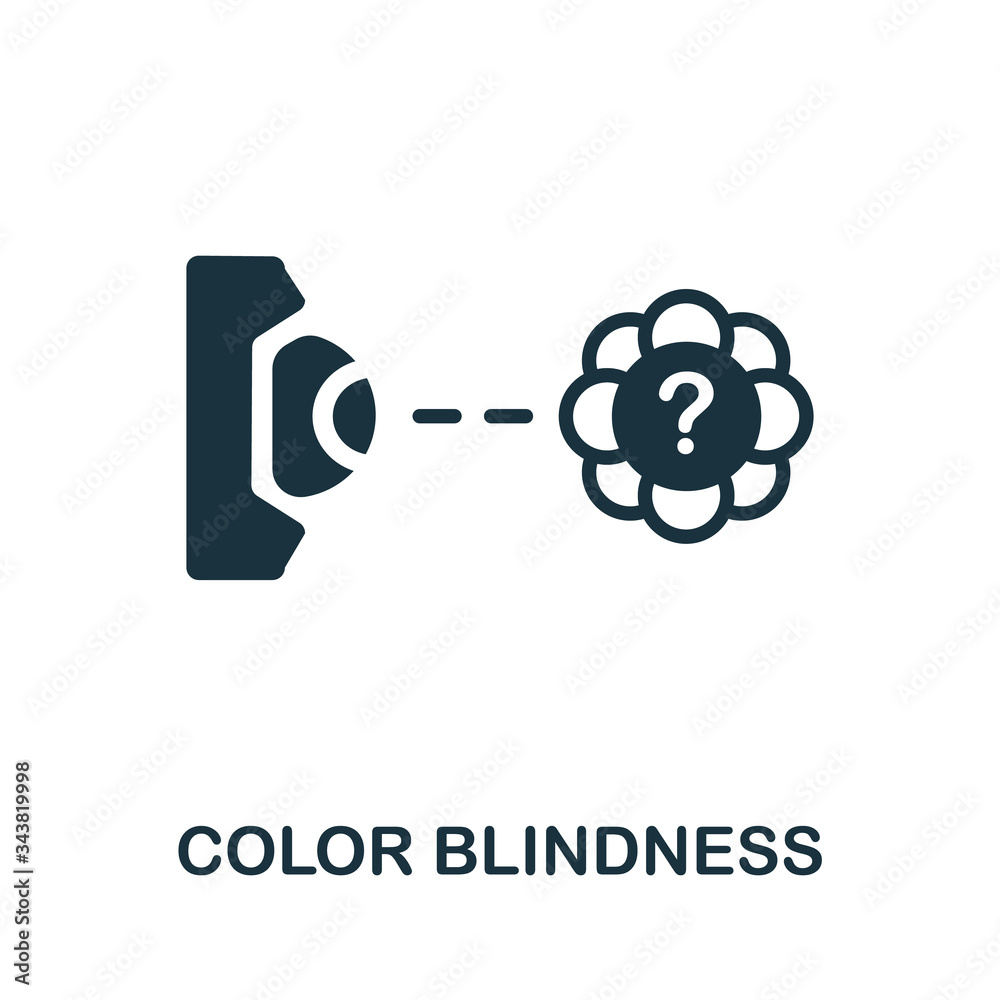 Color Blindness icon. Simple illustration from ophthalmology collection ...