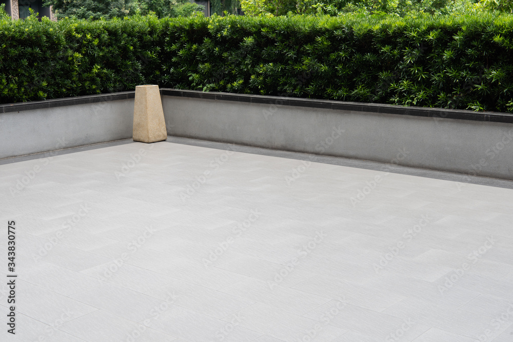 beautiful terrace, grey floor tile outdoor, Stock Photo | Adobe Stock