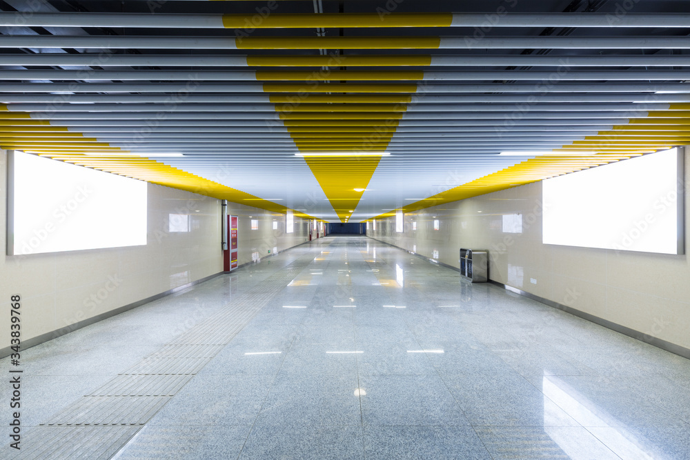 underground passage and light box Stock Photo | Adobe Stock