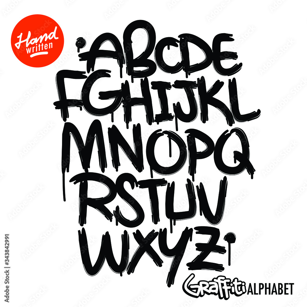 Urban art graffiti style, lettering, font elements and more Stock ...