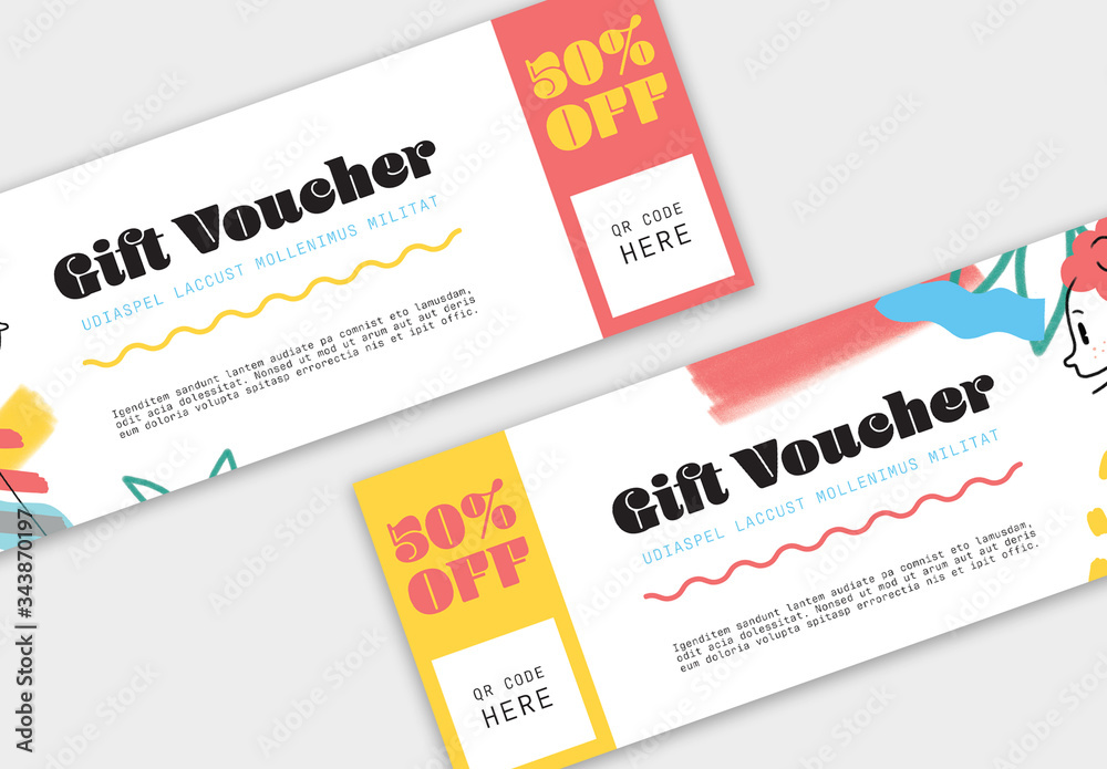 Colorful Voucher Layouts Stock Template | Adobe Stock