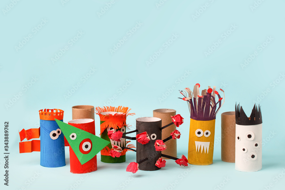 Coronavirus COVID-19 disease 2020. Paper toy monsters for Halloween ...