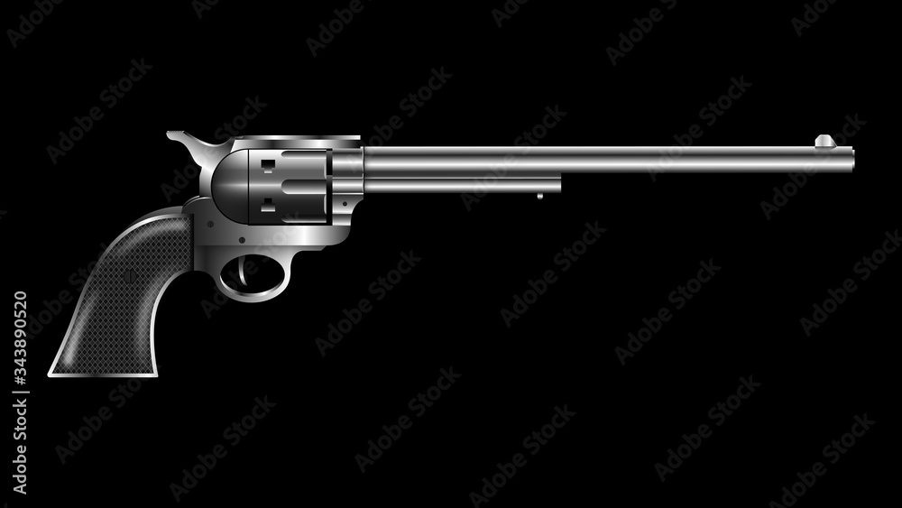 Realistic revolver. Vector illustration. Black background Stock Vector ...