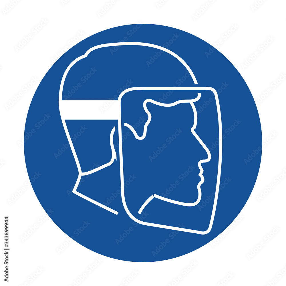 Wear face shield safety pictogram Stock Illustration | Adobe Stock