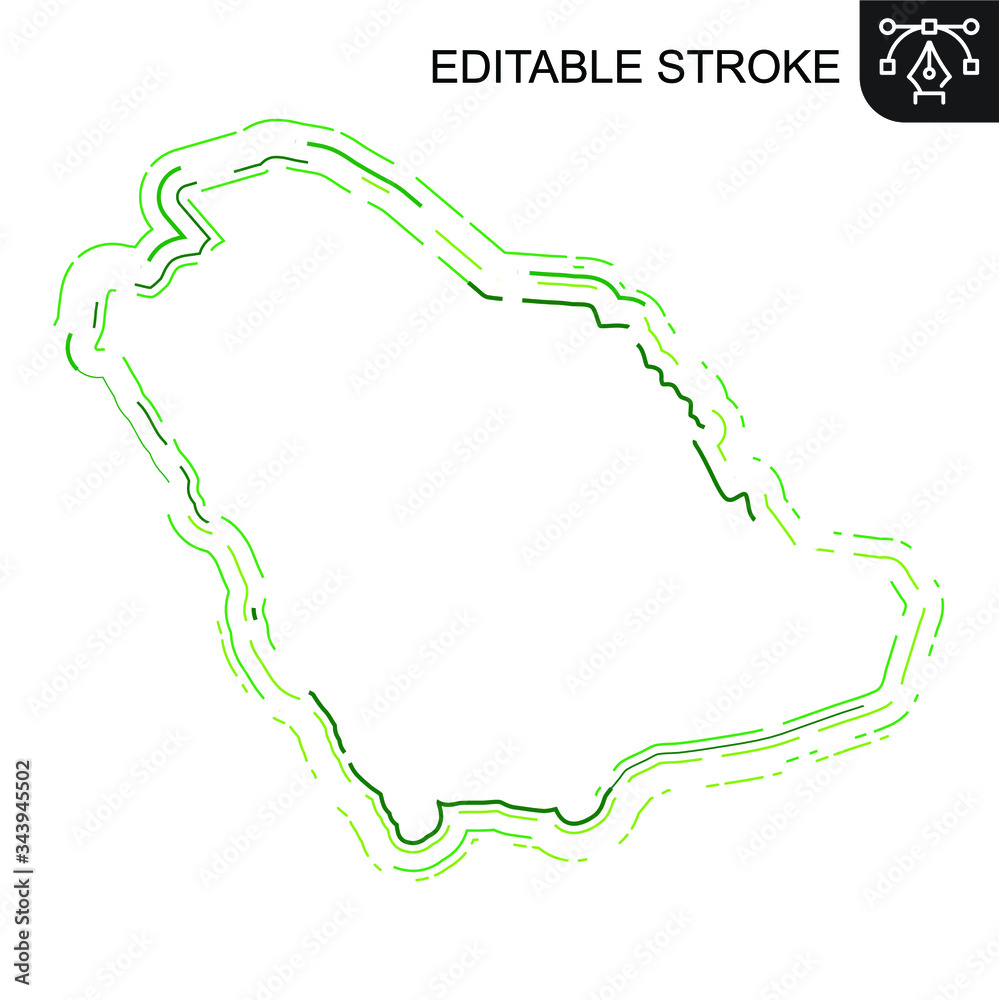 Saudi Arabia map Lines, KSA map Stroke, Riyadh, editable stroke ...