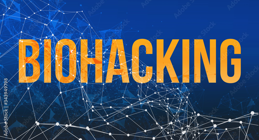 Biohacking theme with abstract network lines and patterns Stock Photo ...