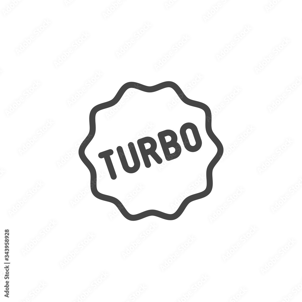 Turbo icon in outline style. Graphic symbol for advertising, promo ...