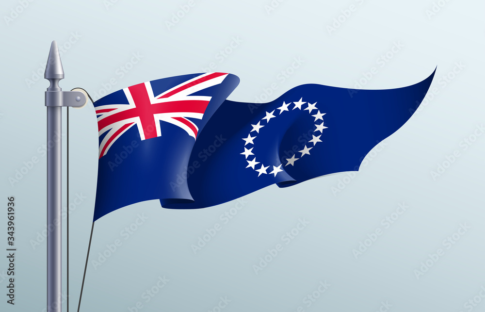 Cook island flag state symbol isolated on background national banner ...