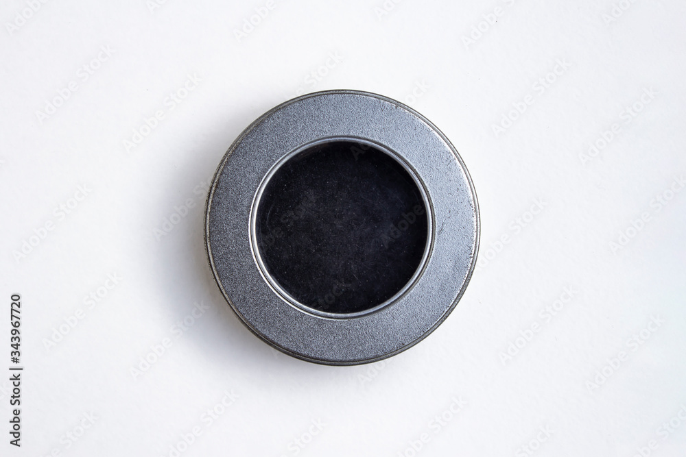 Empty Metal Box Mock up isolated on white background. Steel container ...