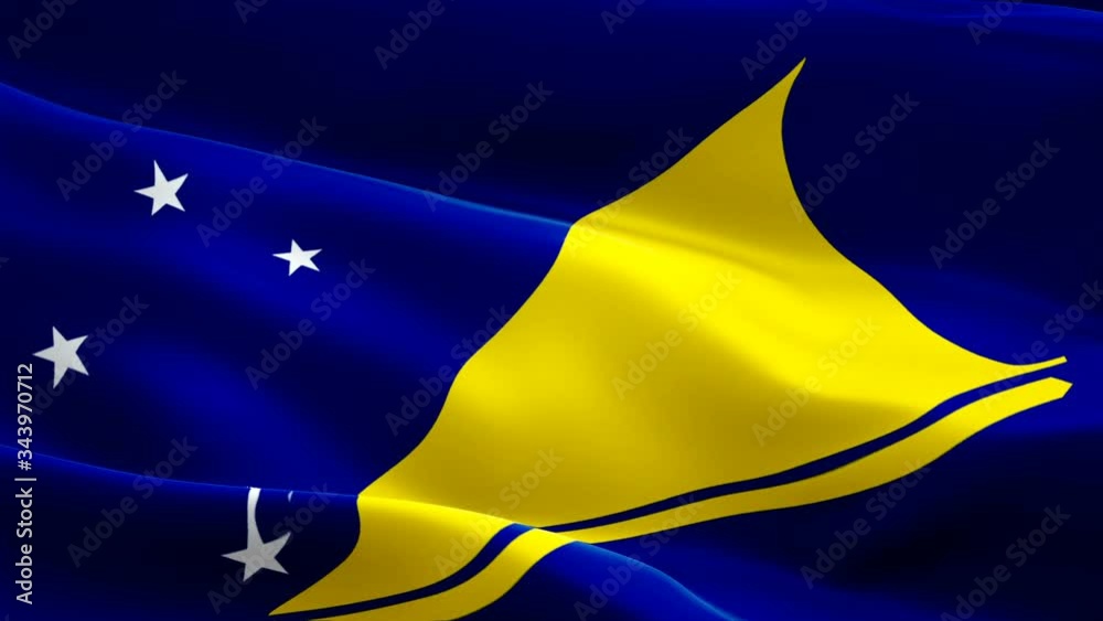 Tuvalu island flag Motion Loop video waving in wind. Realistic Tuvaluan ...