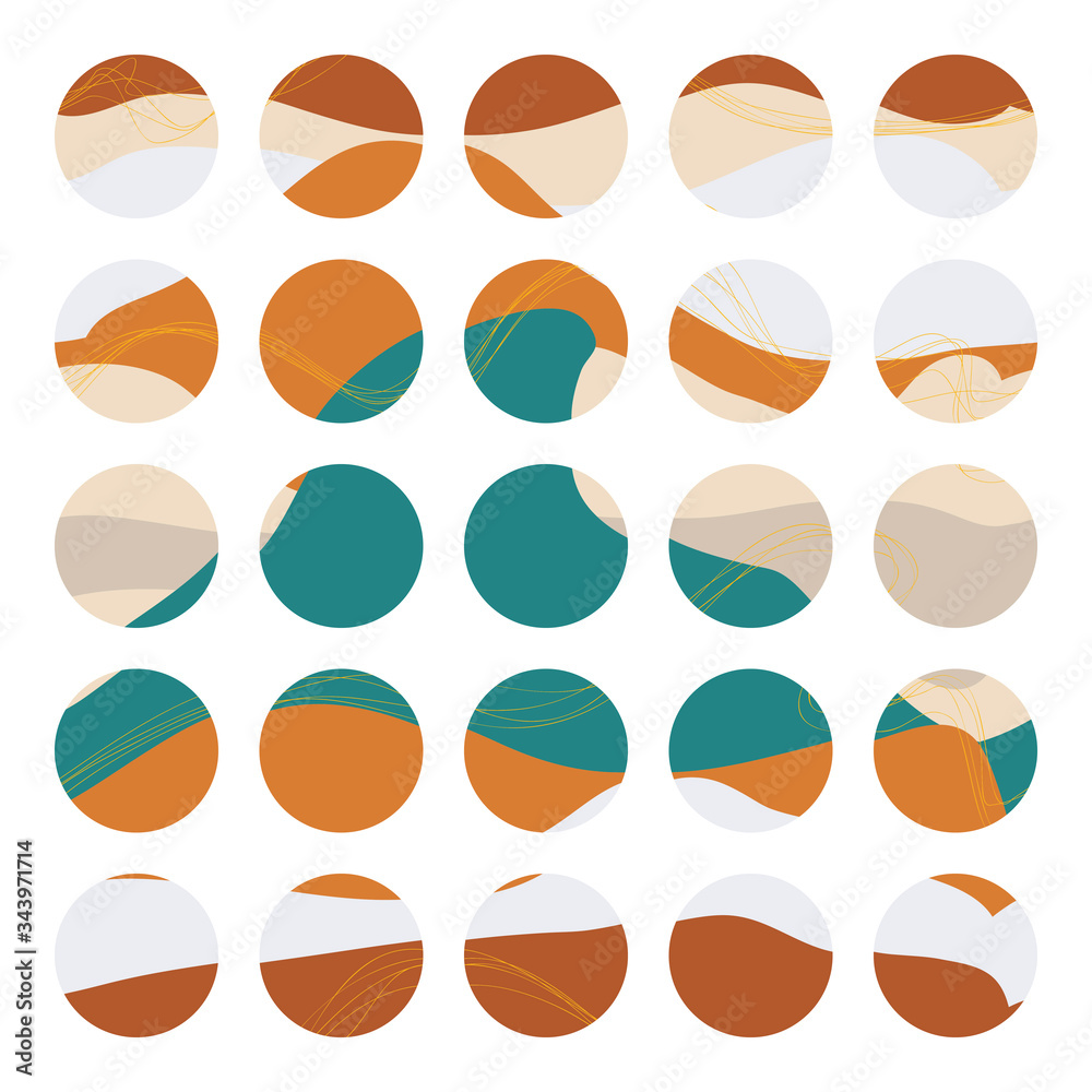 Big set vector highlight covers. Round templates for social media ...