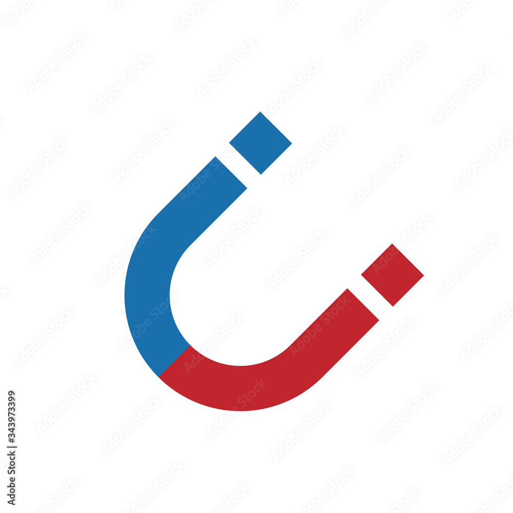 Magnet vector icon on white background. Magnet sign. Attraction icon ...