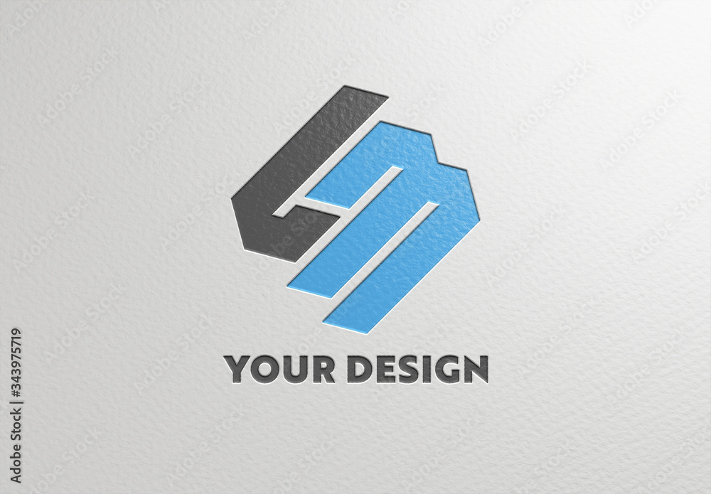 Debossed Logo Mockup on Paper Texture Stock Template | Adobe Stock
