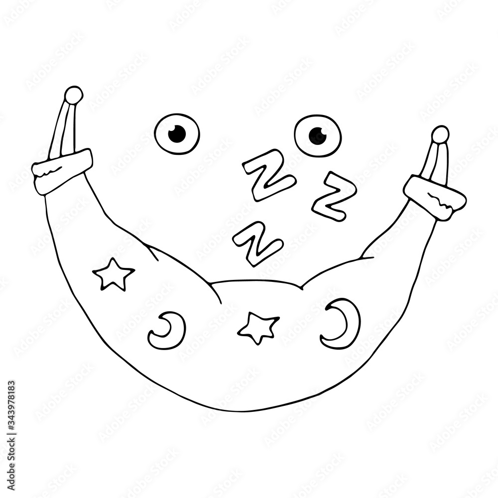 Original character Mr. Dream. Smiling mouth - hammock, eyes and sound ...