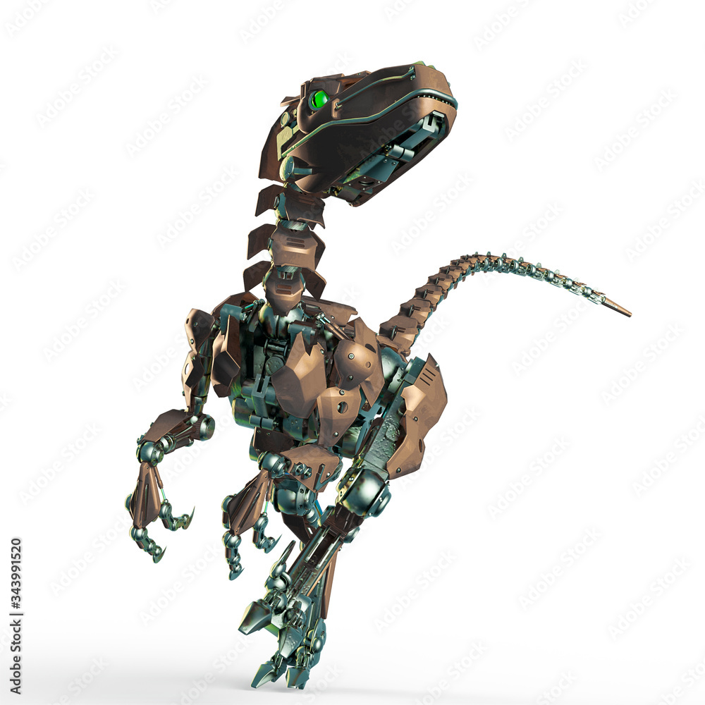 dino raptor robot nice view_ Stock Illustration | Adobe Stock