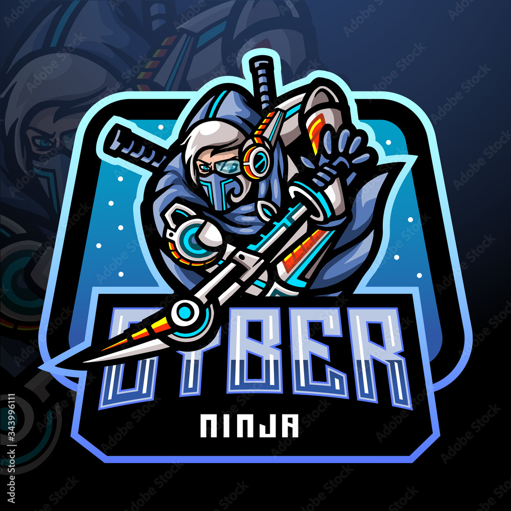 Cyber ninja esport logo mascot design. Stock Vector | Adobe Stock