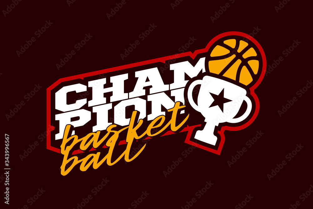 Champion basketball vector logo. Modern professional Typography sport ...