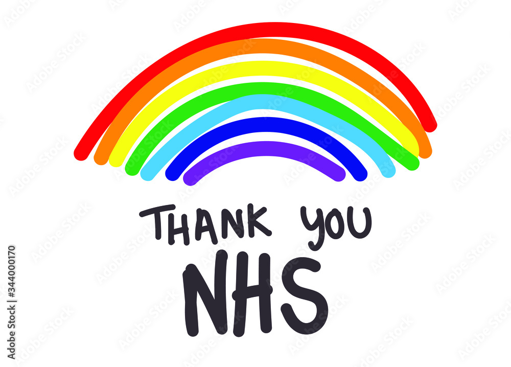 THANK YOU NHS rainbow vector - Coronavirus pandemic 2020 Stock Vector ...
