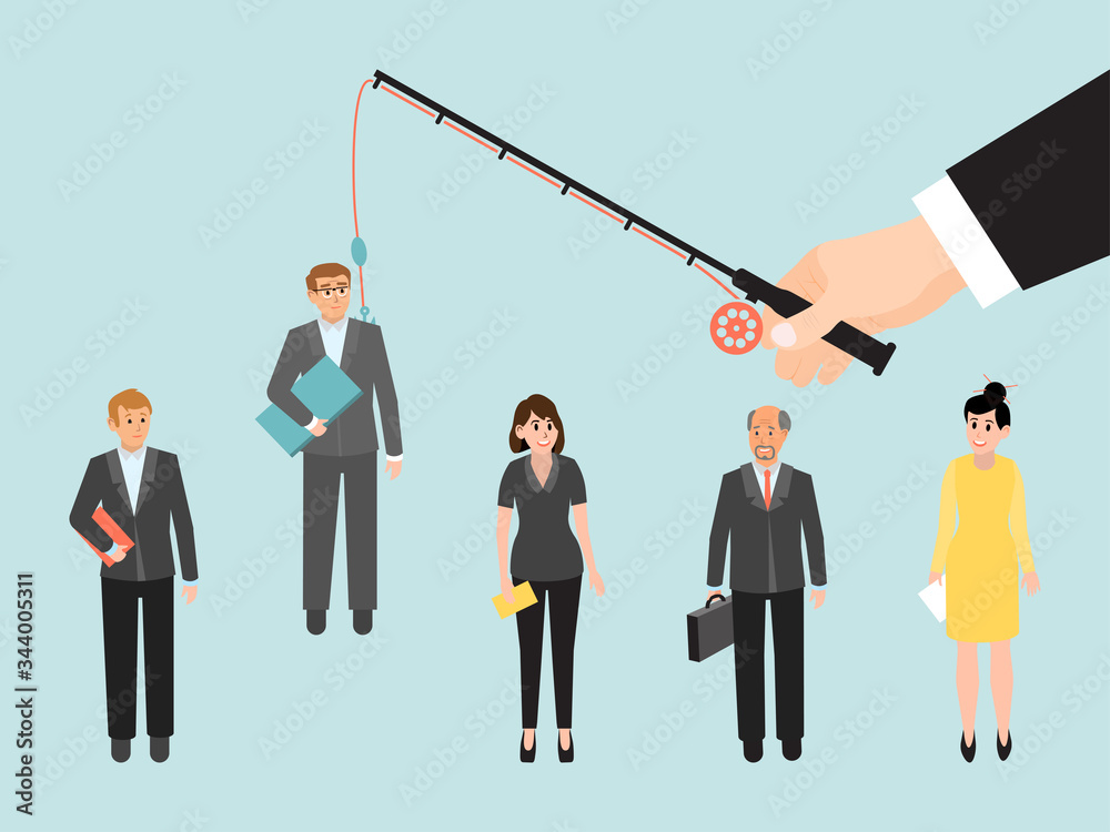 HR job search concept, Businessman, employer chooses most promising ...