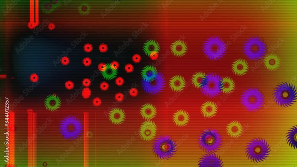 motion graph. with a split spectrum effect. falling flower animation ...