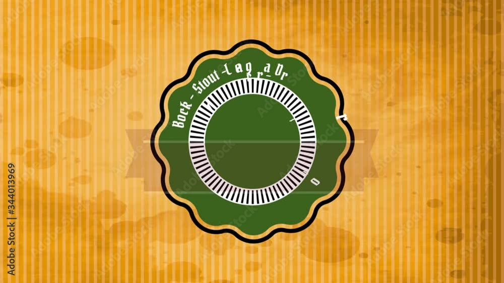 vintage craft brewery design with glass overflowing foam on elegant ...