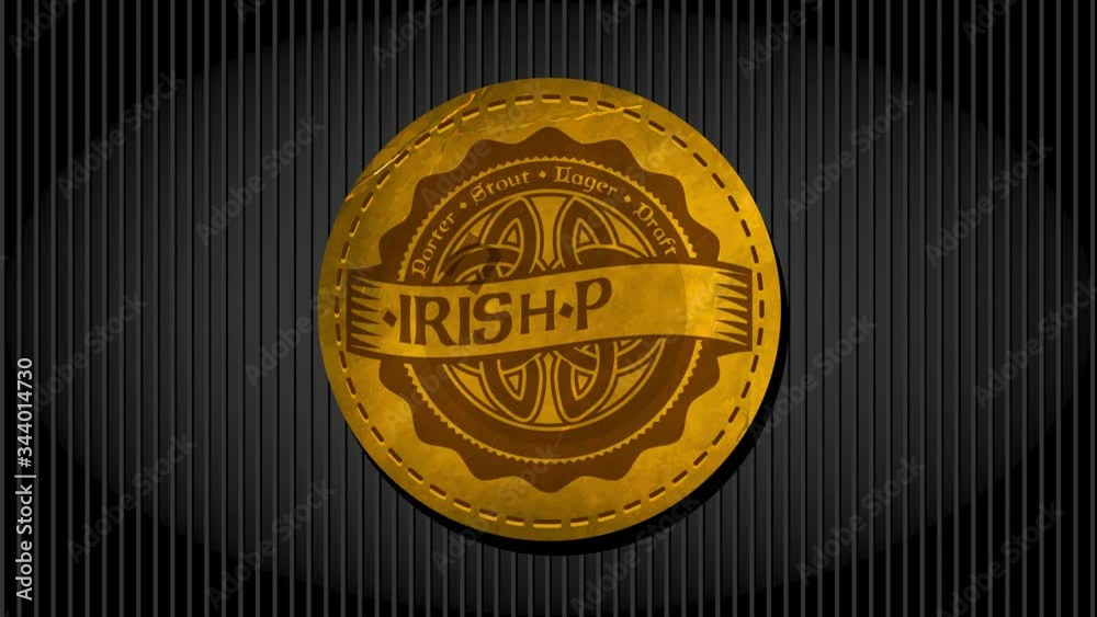Motion Of Elements Forming Irish Pub Logo Design With Ribbon On Top Of ...