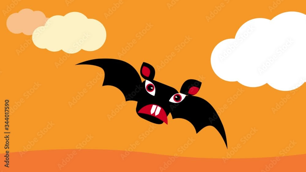 animation of angry bat forming in parts first the squared body ears and ...