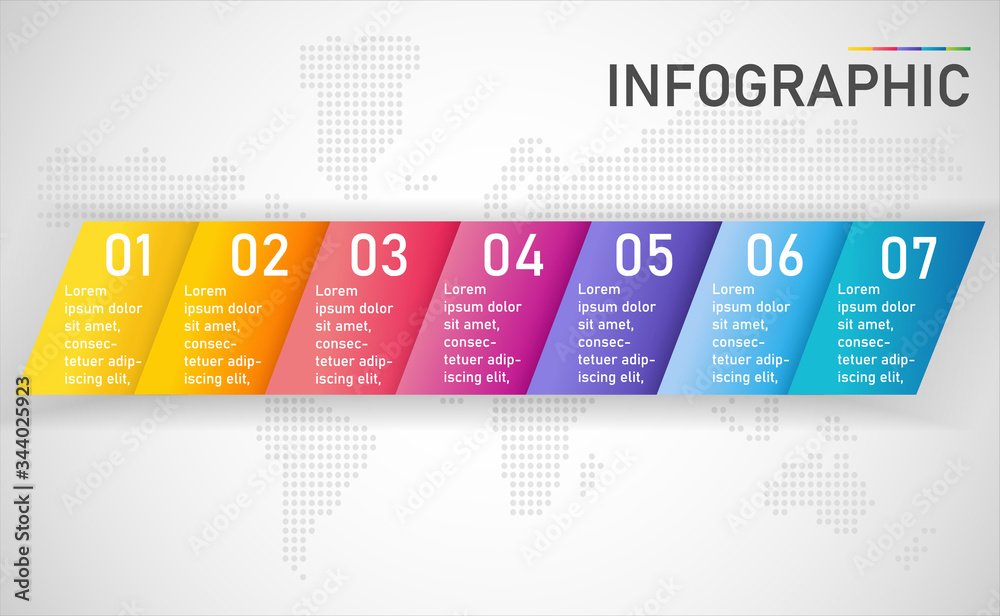 infographic list template element with 7 points and icons. use for ...