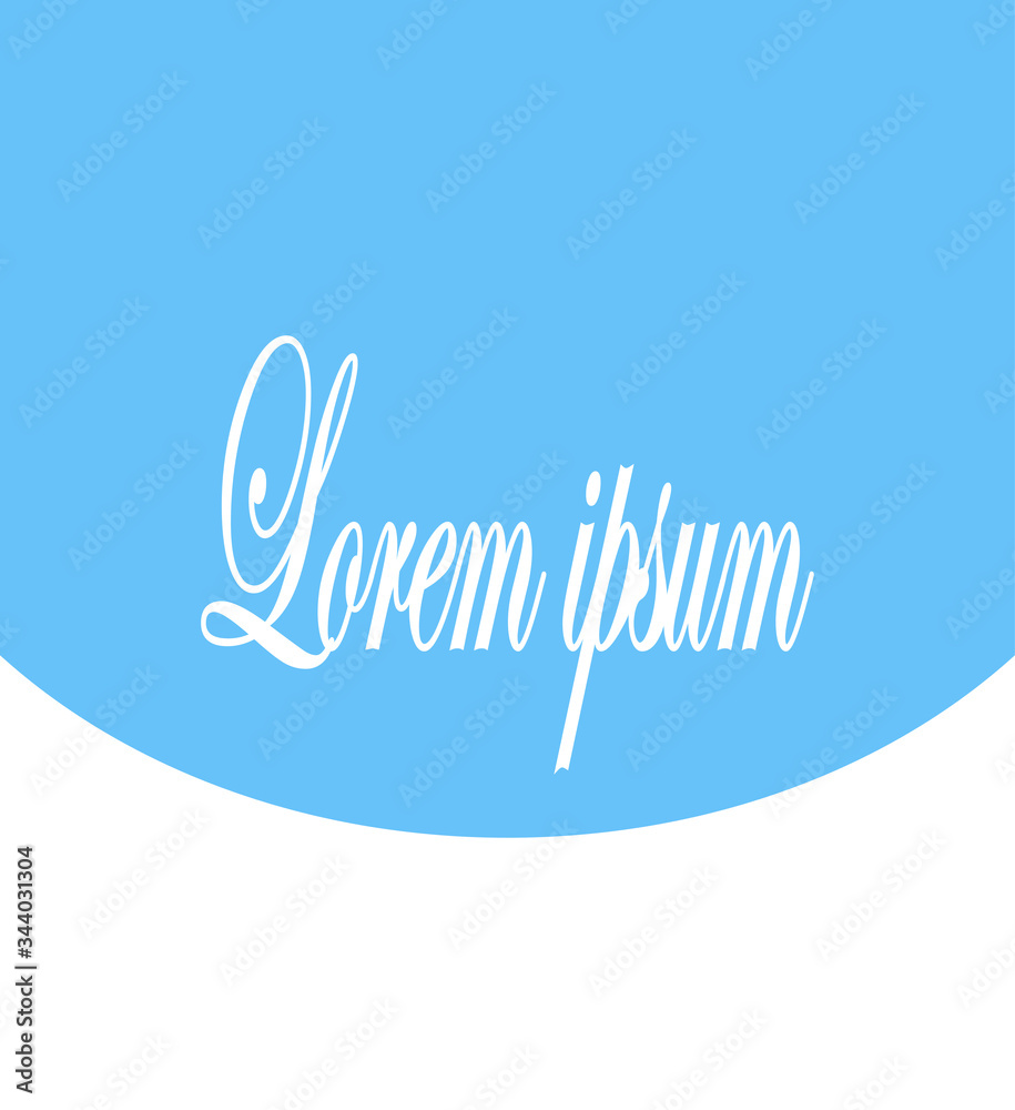 Lorem Ipsum background . White and blue circle on white background flat ...
