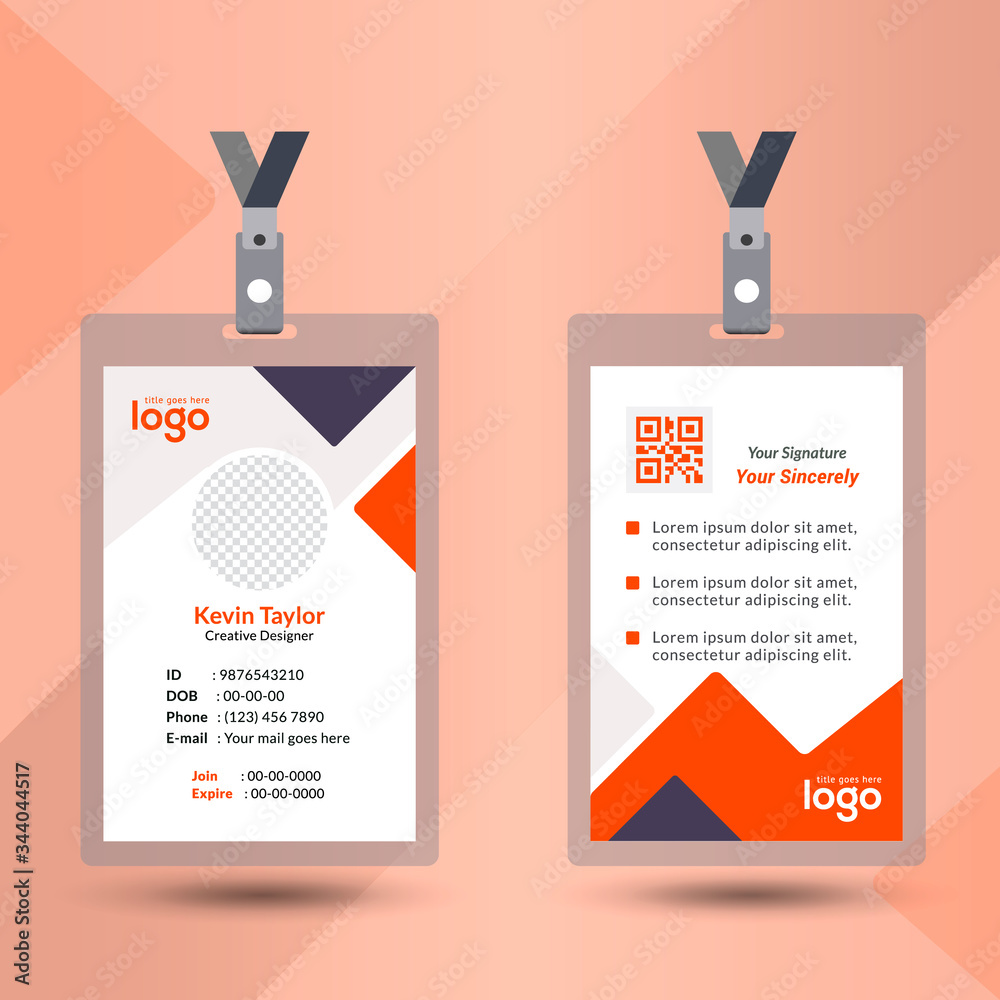 Modern & Creative ID Card Design Template. Identity badge With Photo ...