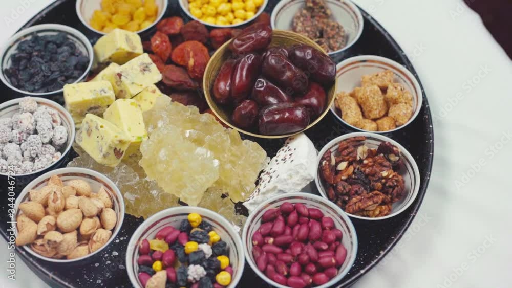 Iftar food table. Evening meal for Holy Ramadan month. Arabic cuisine ...