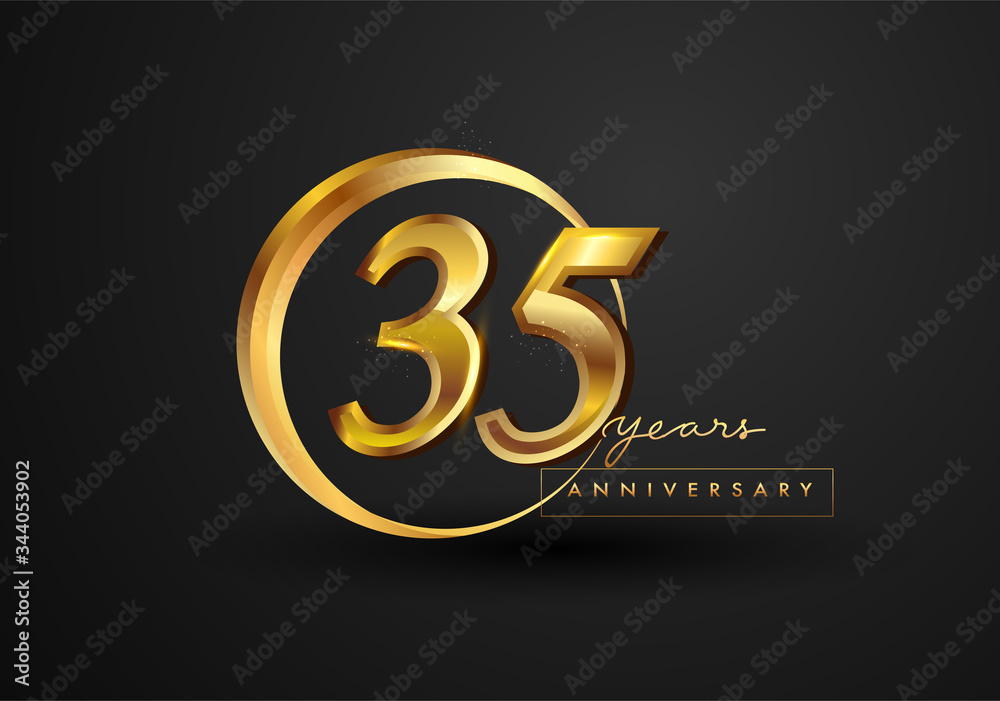 35 Years Anniversary Celebration. Anniversary logo with ring and ...