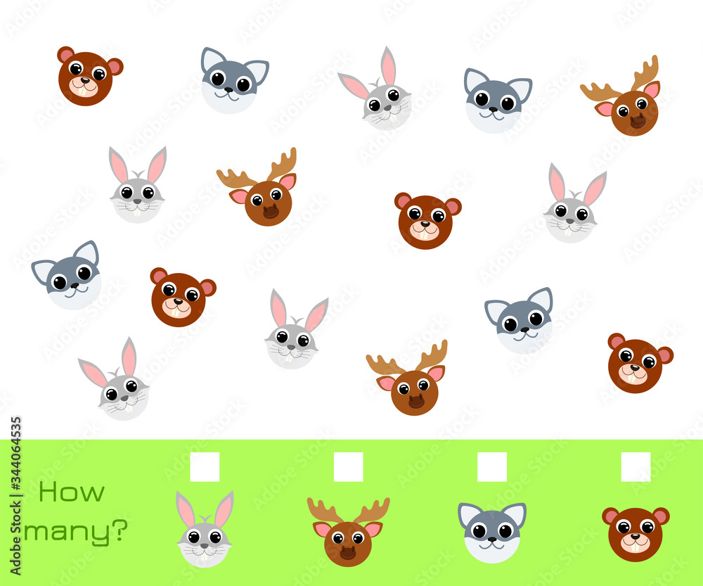 Counting Game for children with pictures. Educational game for ...