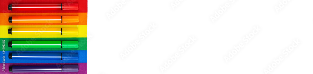 Mockup made with the LGBT pride flag and pencils. Concept of the Pride ...