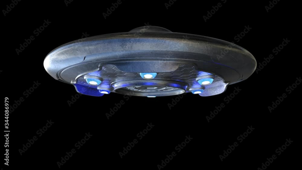 3D ufo, glowing spaceship, animation, transparent background, loop ...