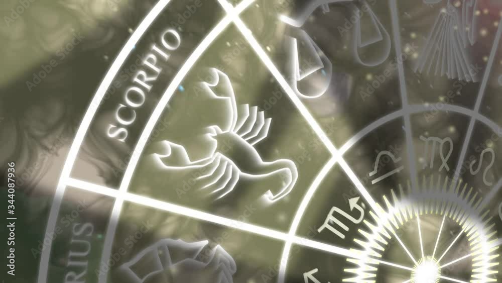 Scorpio zodiac sign. 4K animation of the Scorpio symbol and star sign ...
