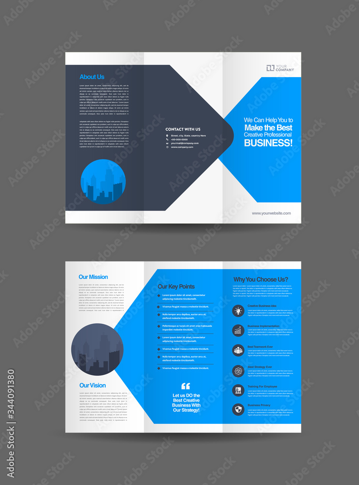Business Tri-fold Brochure Design | Three Folded Flyer | Handout Design ...