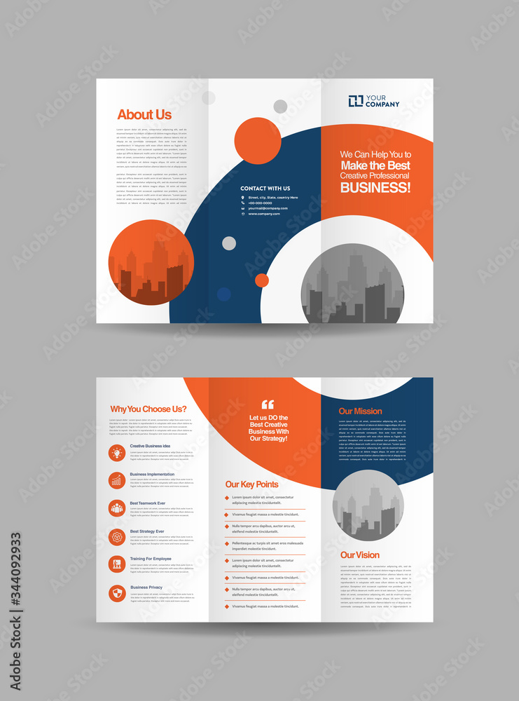 Business Tri-fold Brochure Design | Three Folded Flyer | Handout Design ...