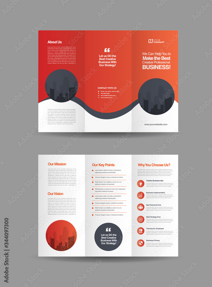 Business Tri-fold Brochure Design | Three Folded Flyer | Handout Design ...